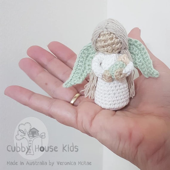 Miniature Angel with Baby PDF crochet pattern. | Etsy