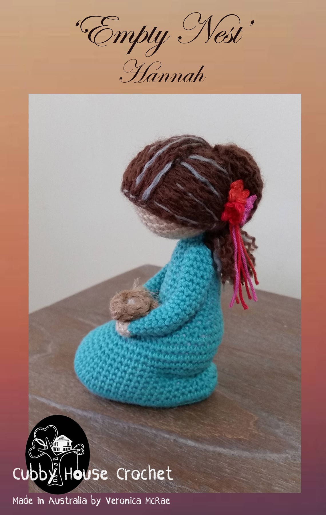 Empty Nest HANNAH, Crochet Pattern. Mother Kneeling Holding Empty Nest ...