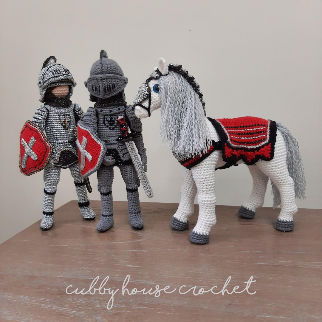 Crocheted Amigurumi Medieval Dolls and Horse. Original Designs Made by Cubby House Kids. Choose ...