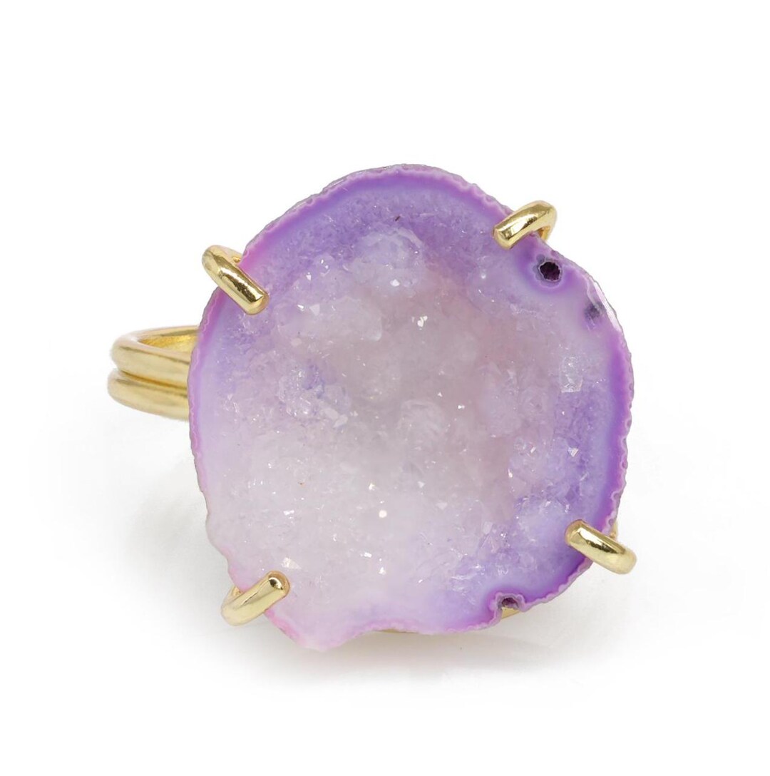 Cleopatra Silver 925 Adjustable Geode Rings - Etsy