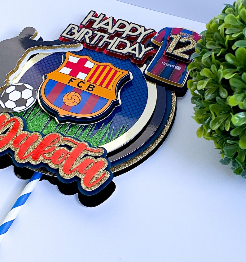 Soccer Cake Topper Barcelona Futbol Club Cake Topper - Etsy