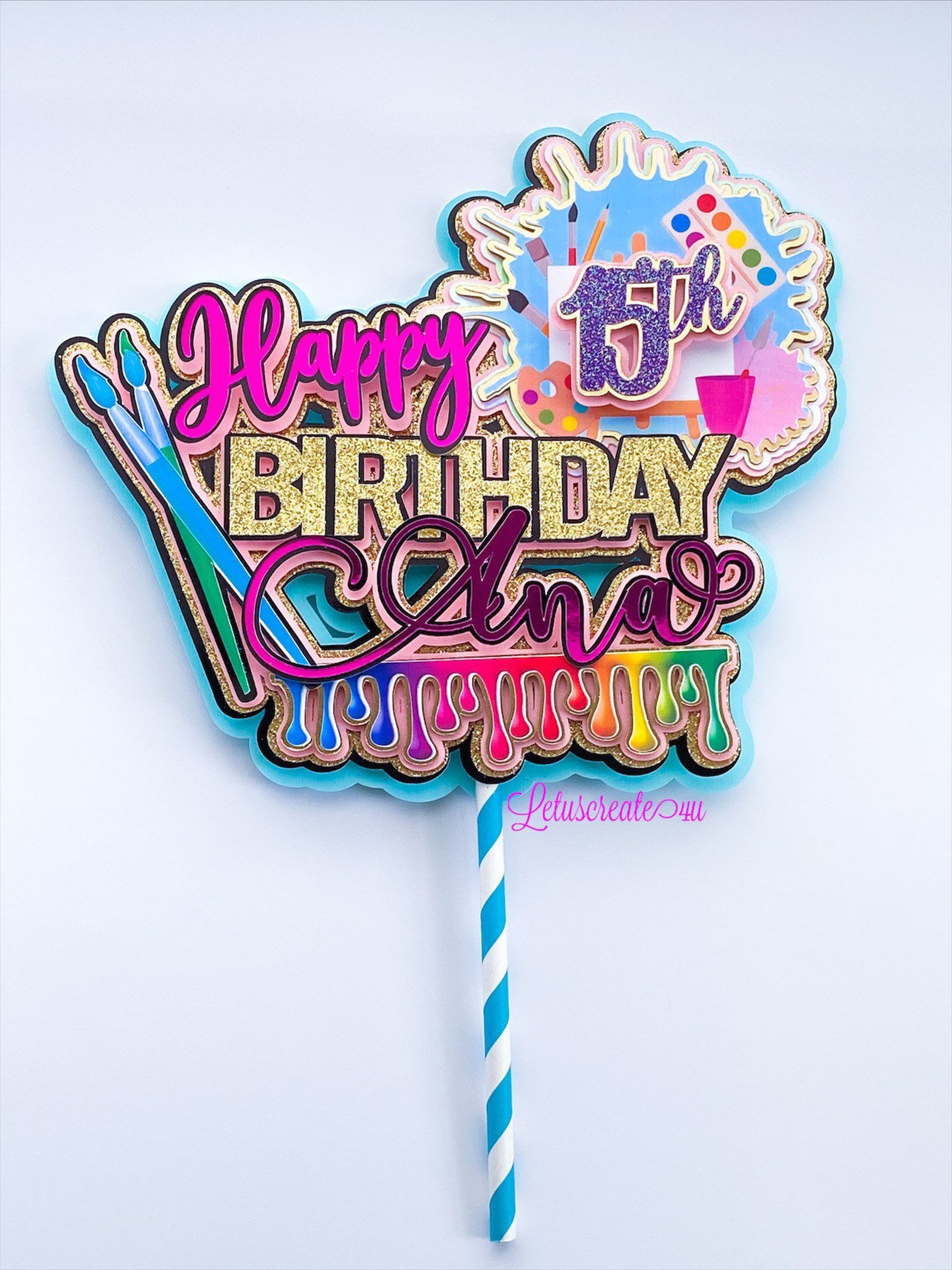 Paint Cake Topper Art Theme Cake Topper Paint Theme Topper - Etsy