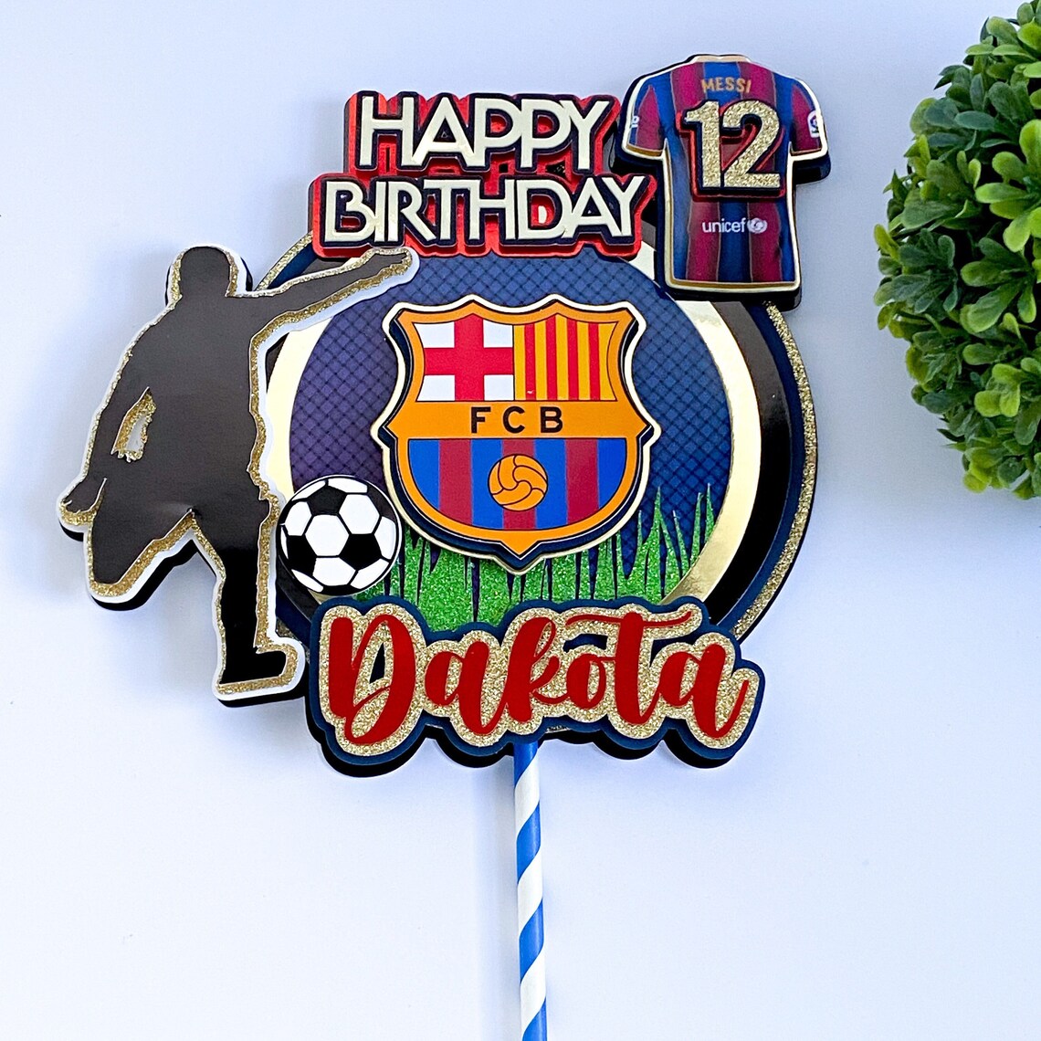 Soccer Cake Topper Barcelona Futbol Club Cake Topper - Etsy