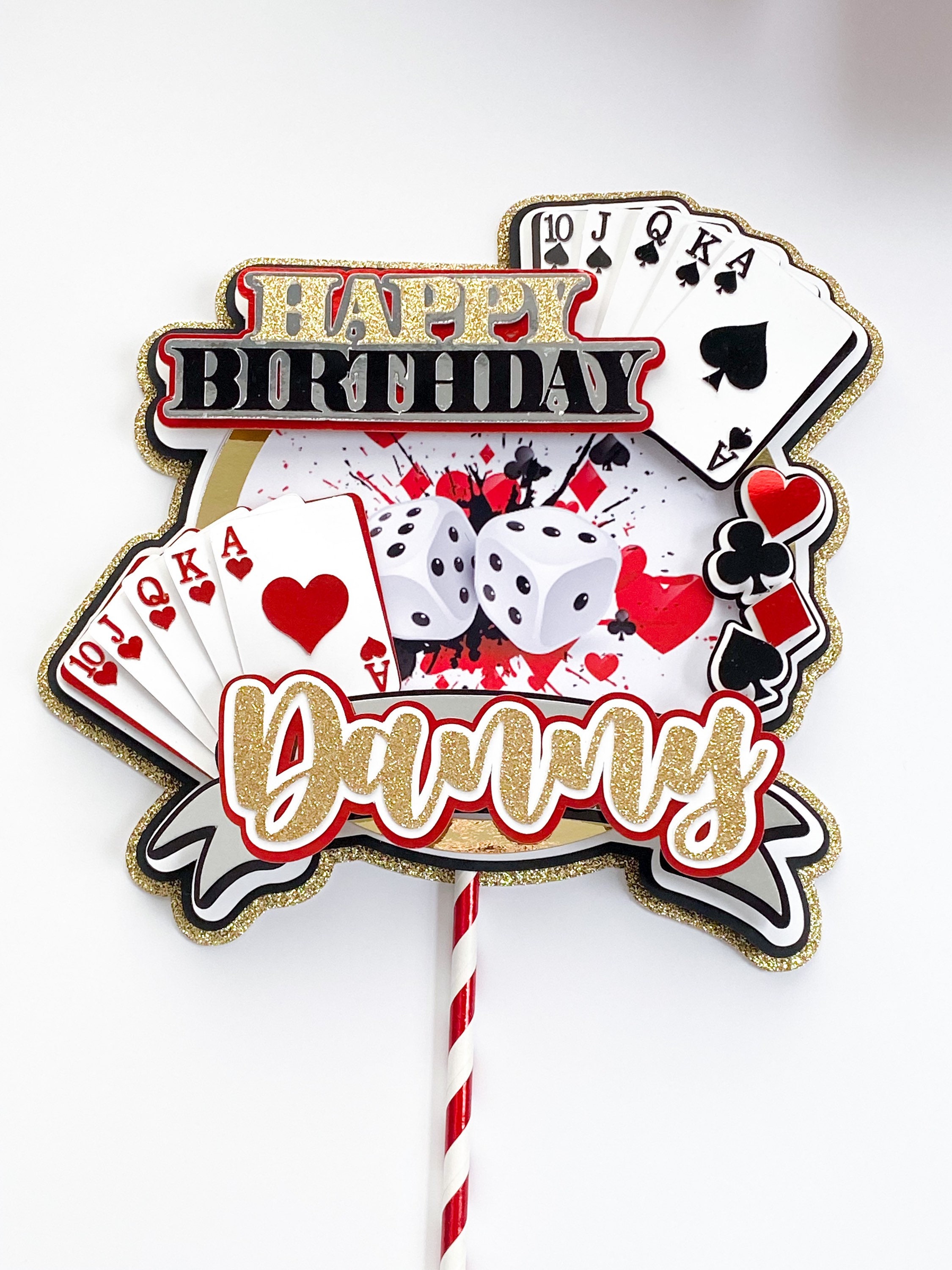Casino Cake Topper Casino Theme Topper - Etsy