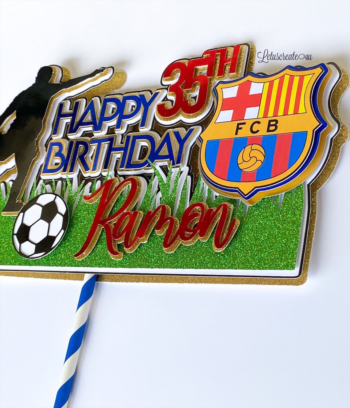 Soccer Cake Topper Barcelona Futbol Club Cake Topper | Etsy