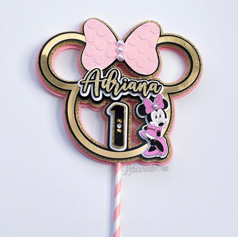 Minnie Mouse Cake Topper Minnie Mouse Birthday Topper - Etsy