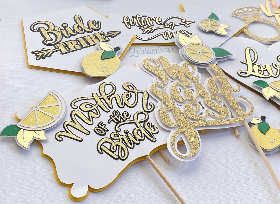Lemon Photo Booth Props Lemon Bridal Shower Props Lemon - Etsy