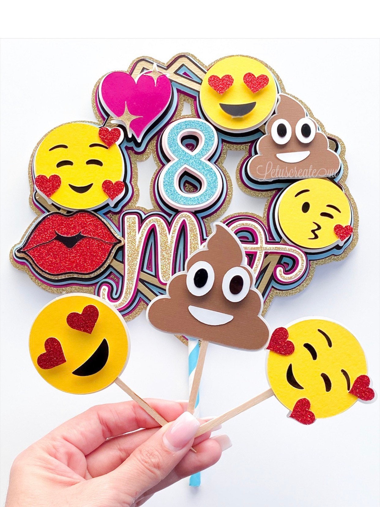 Emoji Cake Topper Emoji Birthday Theme - Etsy