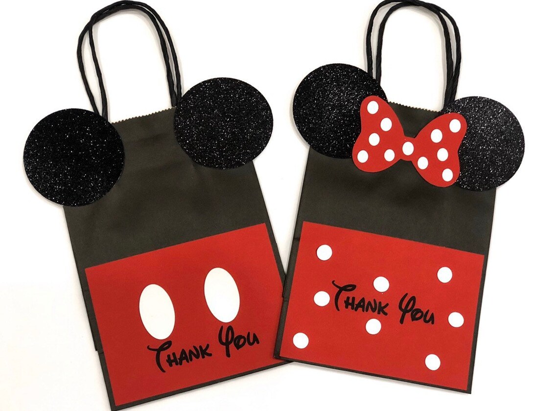 Mickey Mouse Paper Favor Bags Mickey Mouse Bags Mickey Mouse | Etsy