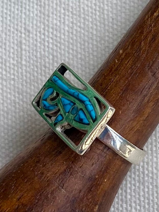 Eye of Ra Ring, Sterling Silver and Howlite, Handmade in Cairo - Etsy