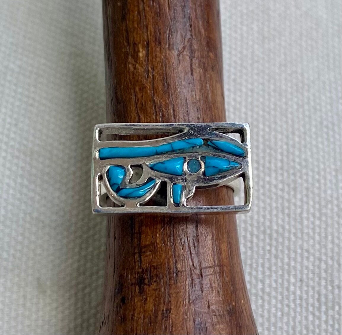 Eye of Ra Ring, Sterling Silver and Howlite, Handmade in Cairo - Etsy