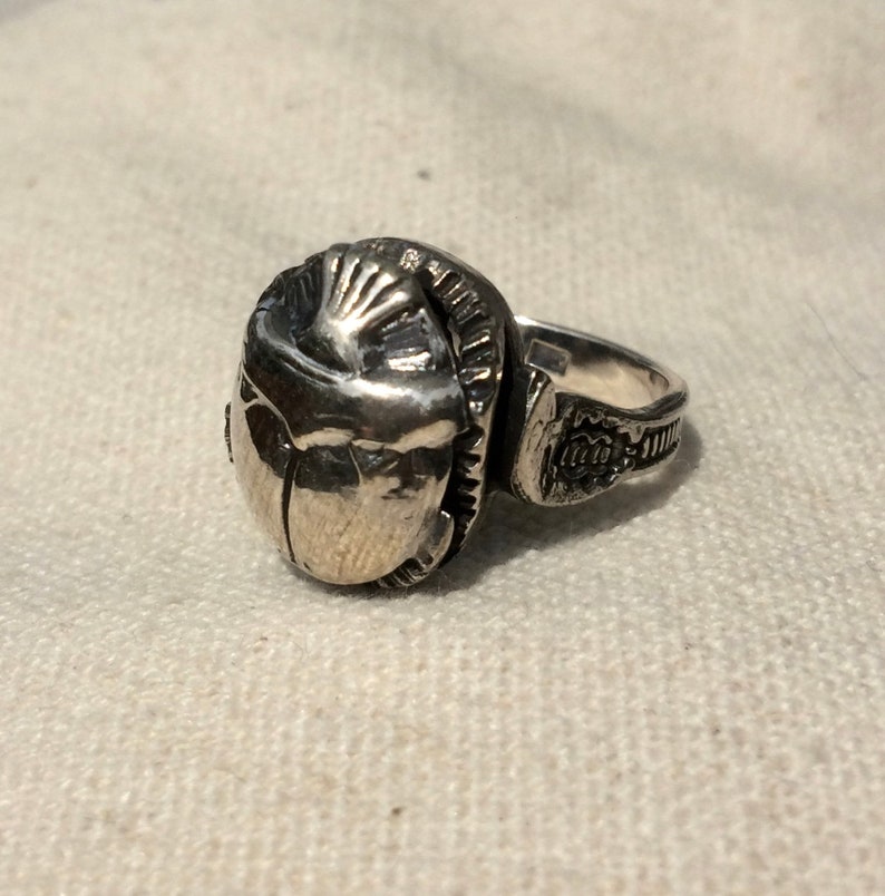 Silver Scarab Ring Ancient Egypt Handmade in Cairo - Etsy UK