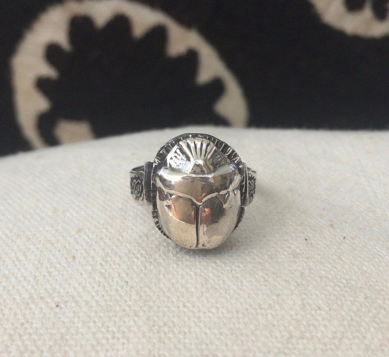 Silver Scarab Ring Ancient Egypt Handmade in Cairo - Etsy UK