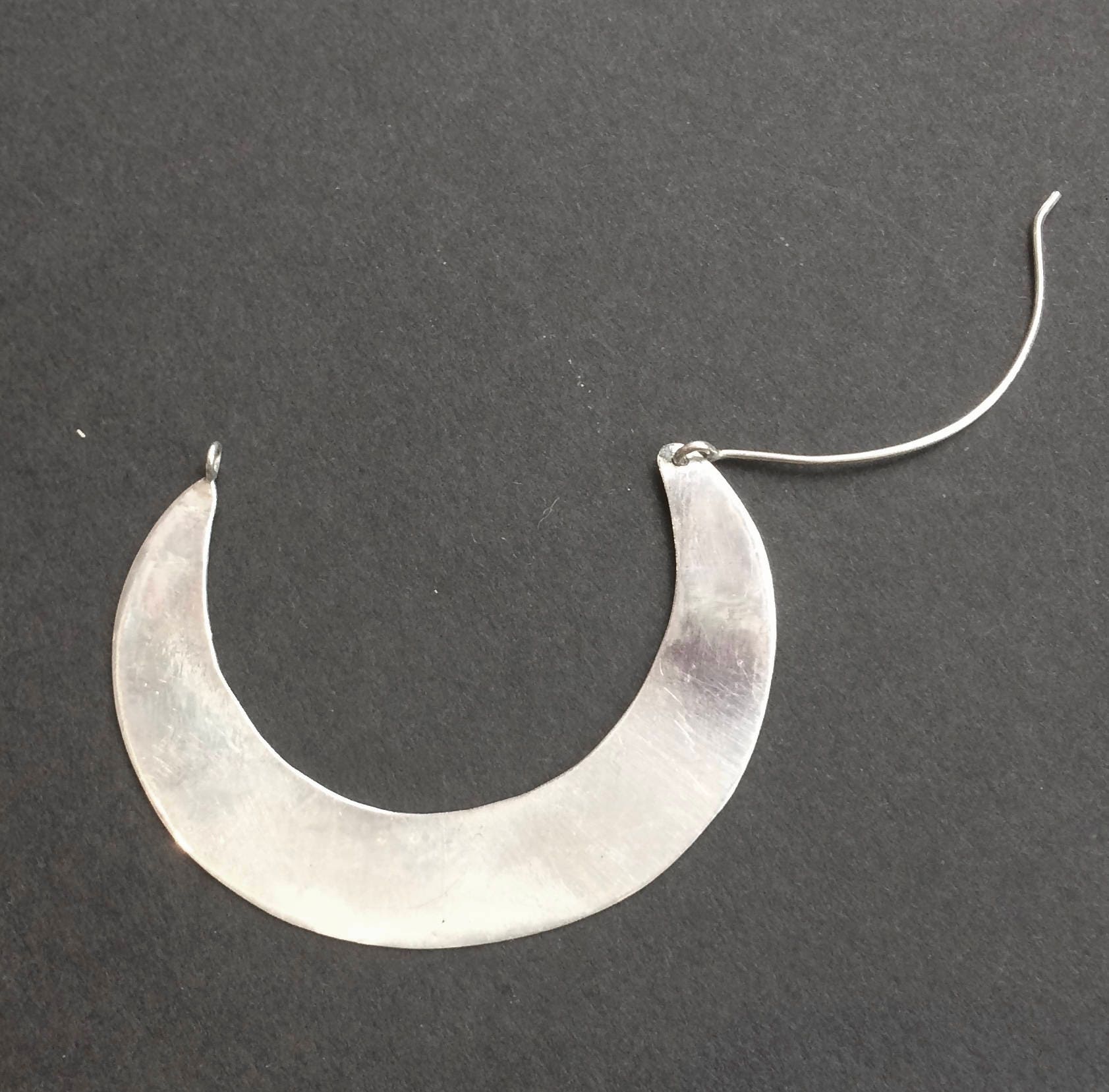 Super Sleek Handmade Silver Nubian-style Hoop Earrings, New Hinged ...