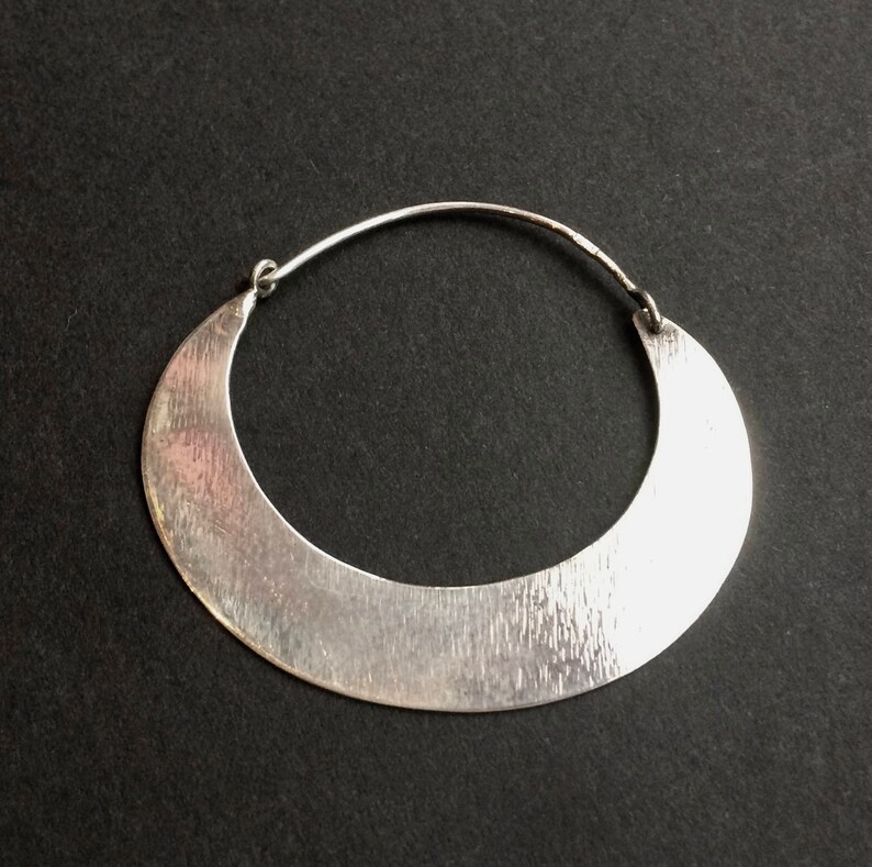 Super sleek handmade silver Nubian-style hoop earrings new | Etsy