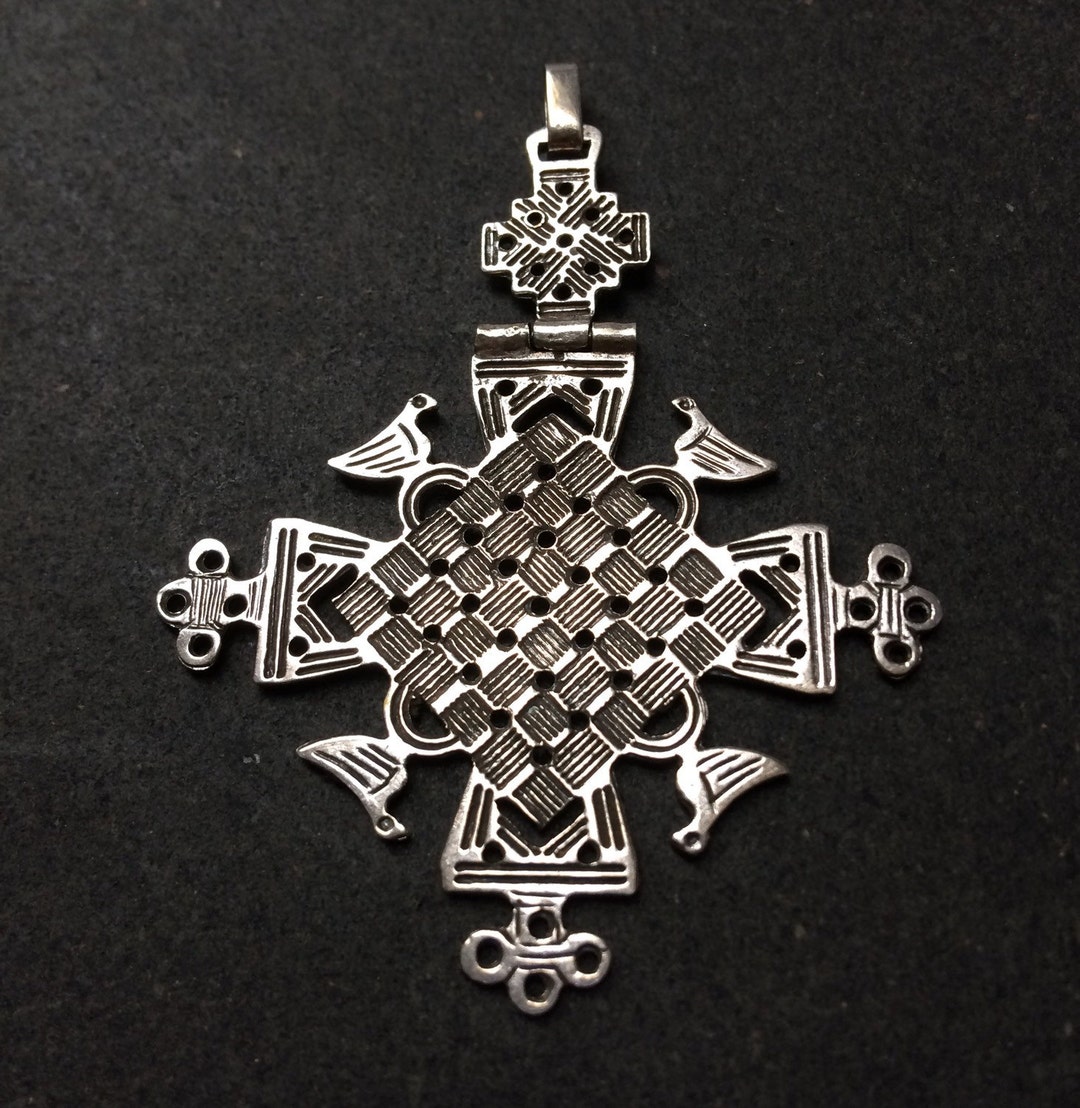 Silver Cross Ethiopian Motif Handmade in Cairo - Etsy