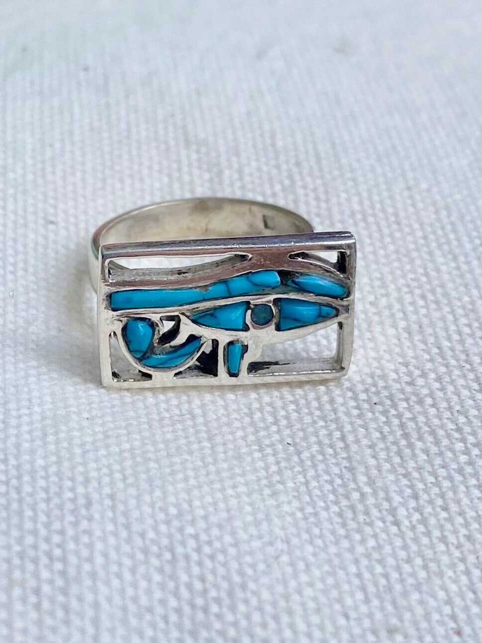 Eye of Ra Ring, Sterling Silver and Howlite, Handmade in Cairo - Etsy