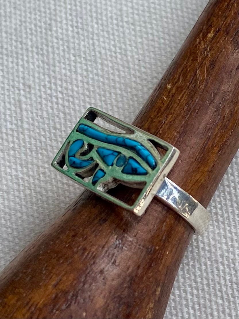 Eye of Ra Ring, Sterling Silver and Howlite, Handmade in Cairo - Etsy
