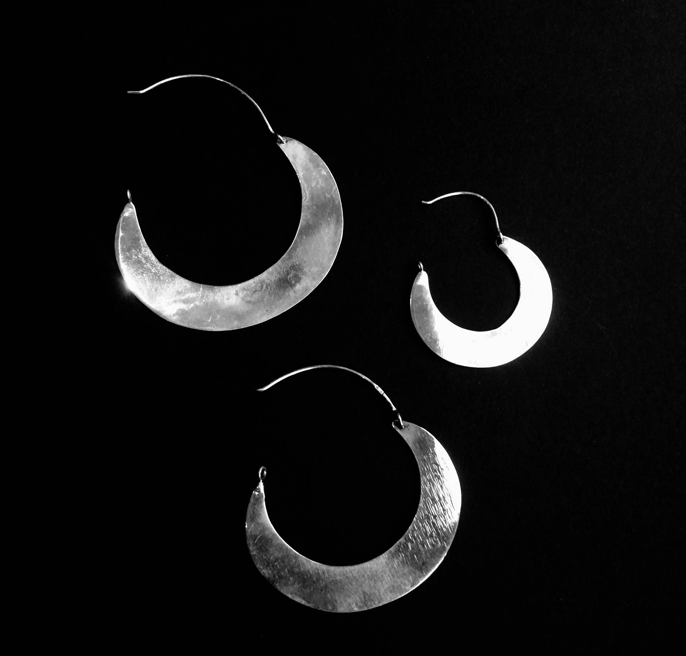 Super Sleek Handmade Silver Nubian-style Hoop Earrings, New Hinged ...