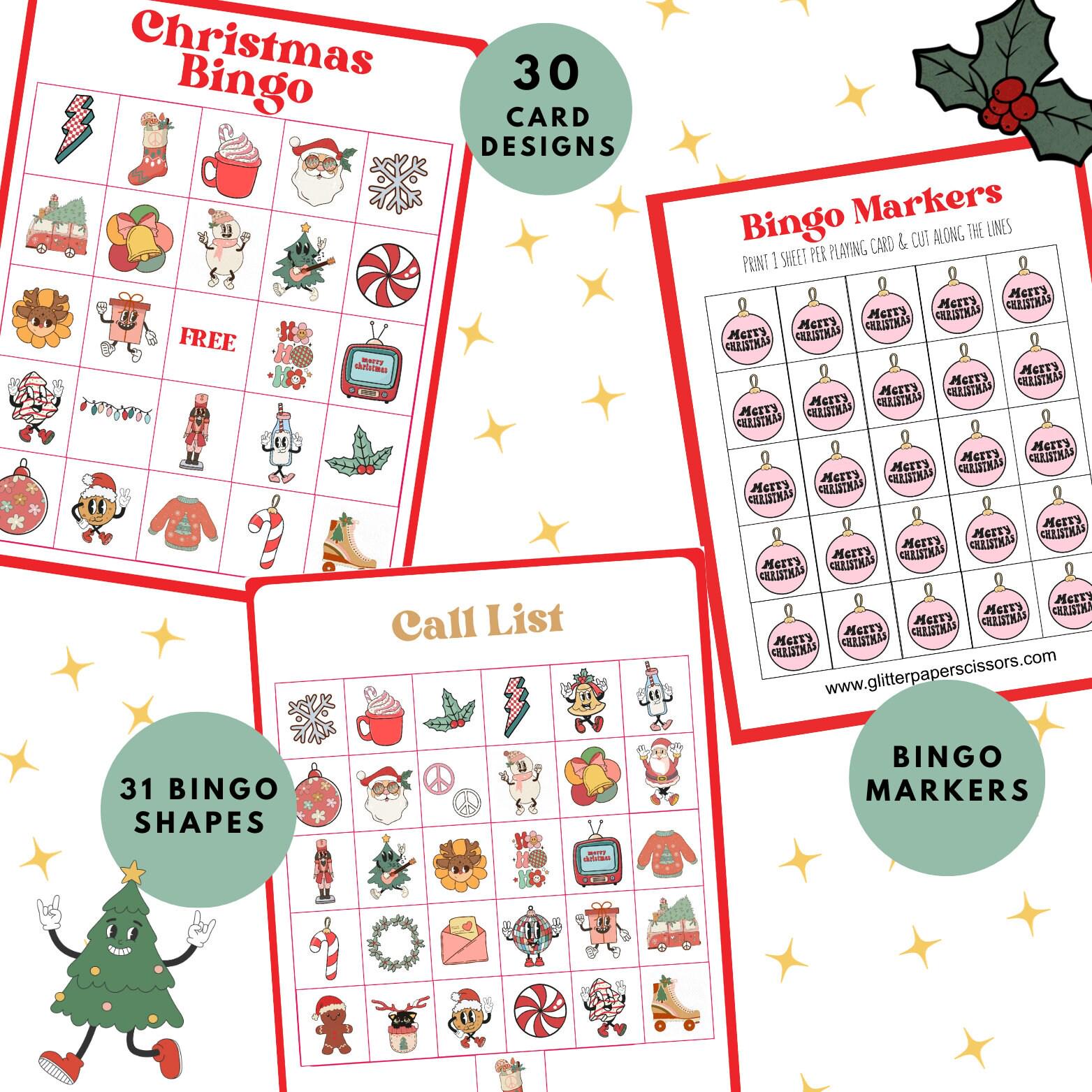 Christmas Bingo Game: 30 Holiday Cards (PDF Download) - Etsy