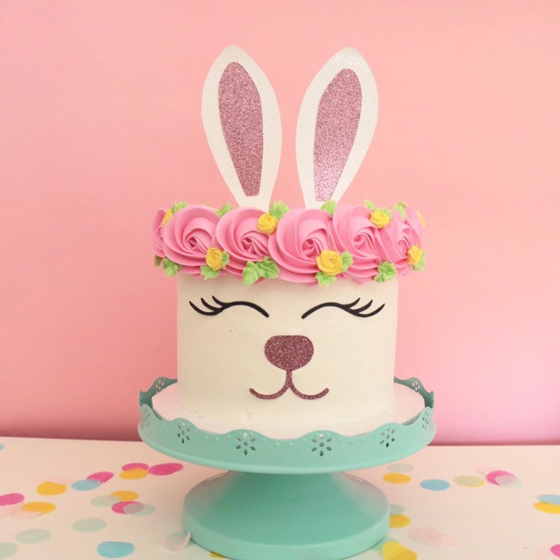 Easter Bunny Cake Kit Bunny Face Cake Topper Some Bunny is - Etsy