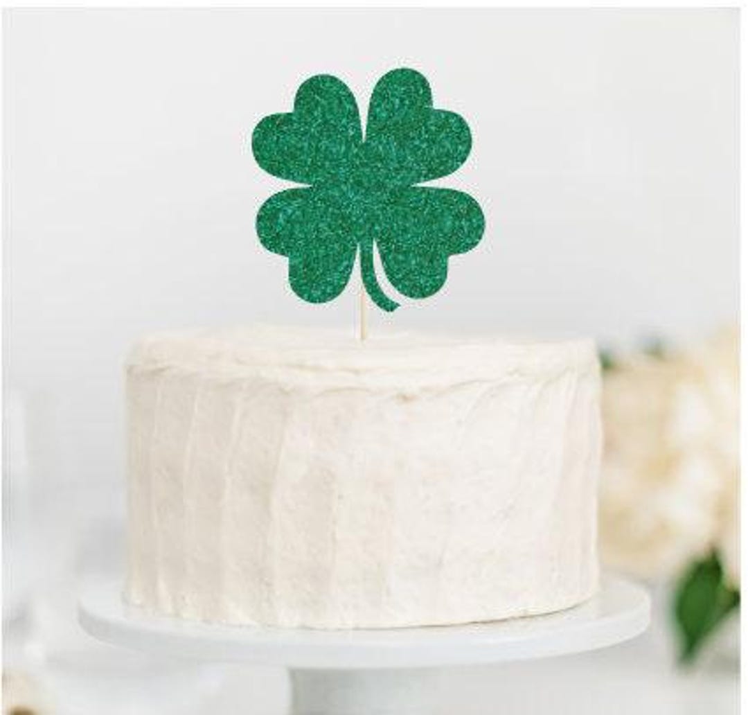 Shamrock Cake Topper: Glitter St Patricks Day Party Decor - Etsy