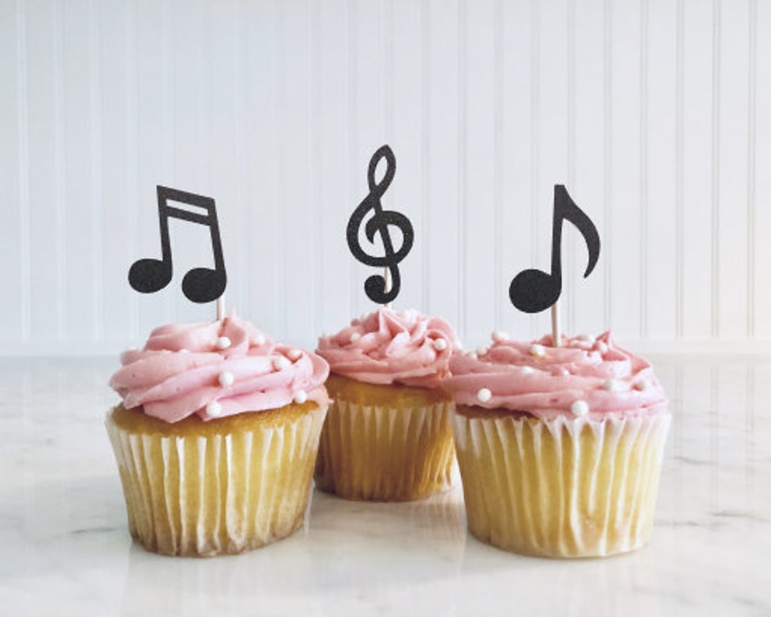 Music Note Cupcake Toppers: Rock N Roll Birthday Party Decorations - Etsy