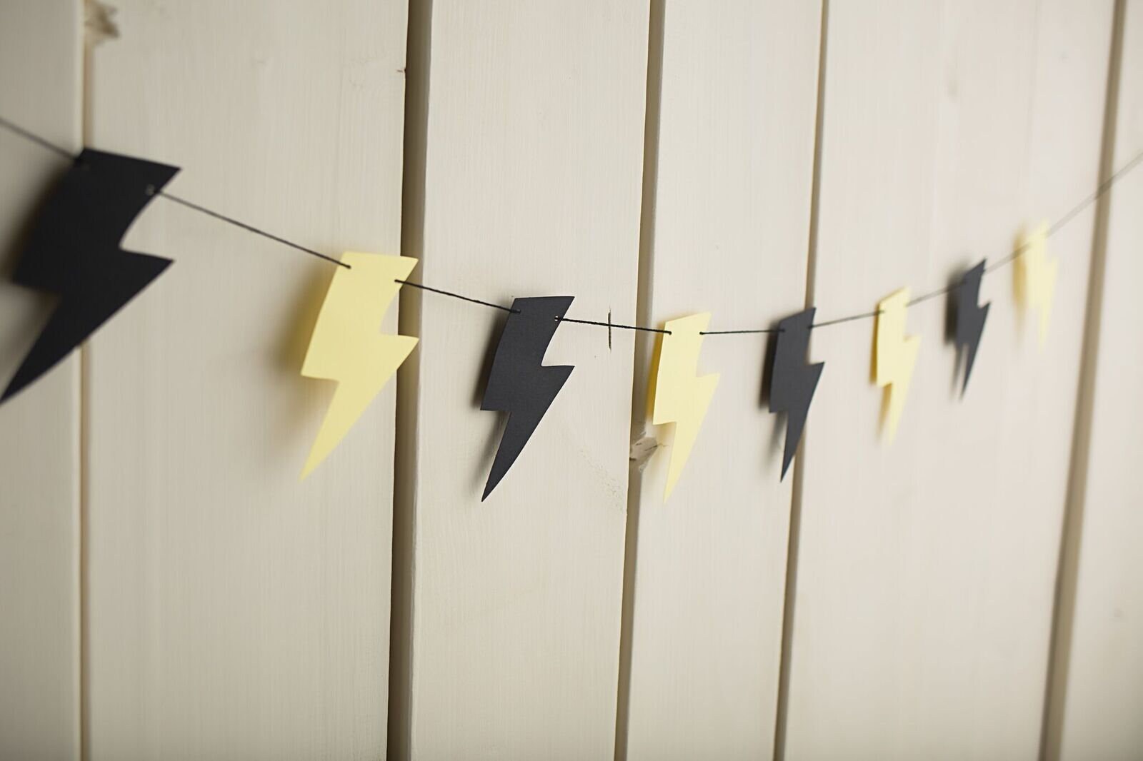 Lightening Bolt Yellow Superhero Bolt Garland Superhero - Etsy