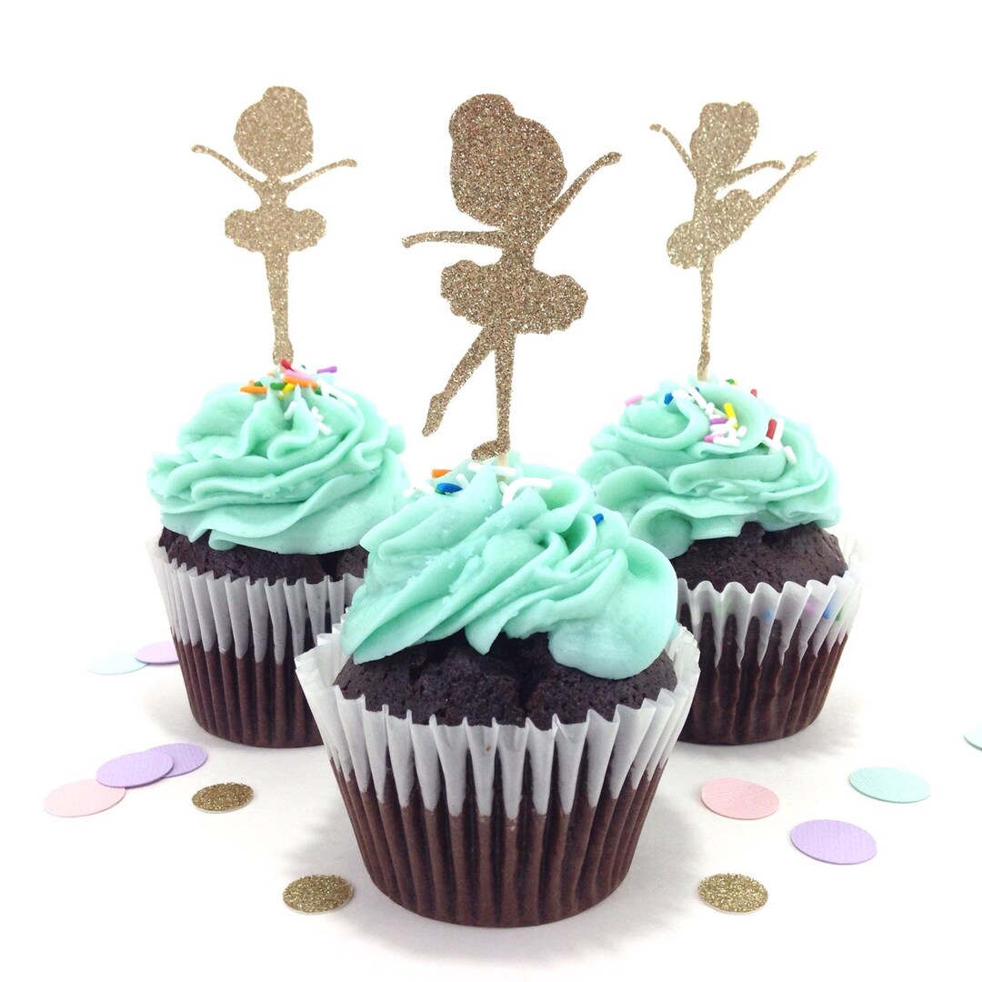 Ballerina Cupcake Toppers - Glitter Toppers - Birthday Party - Tutu ...