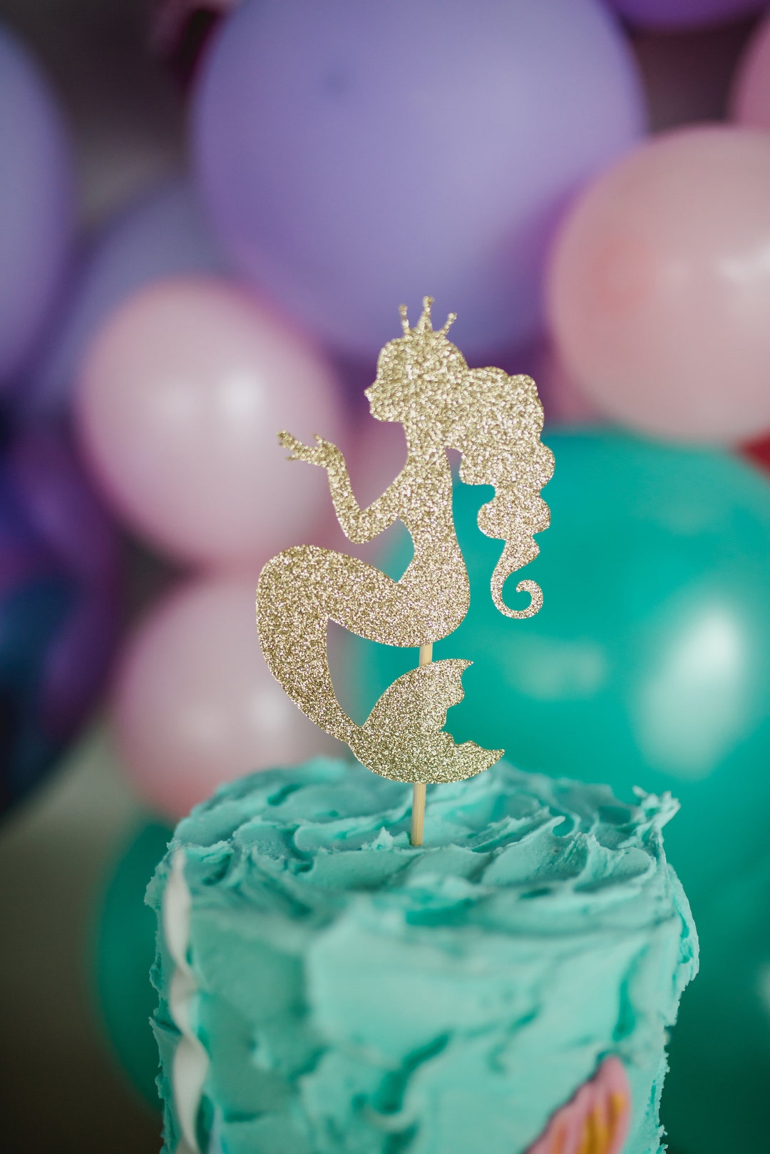 Mermaid Cake Topper, Under the Sea Party Decor, Cake Sign, Little ...