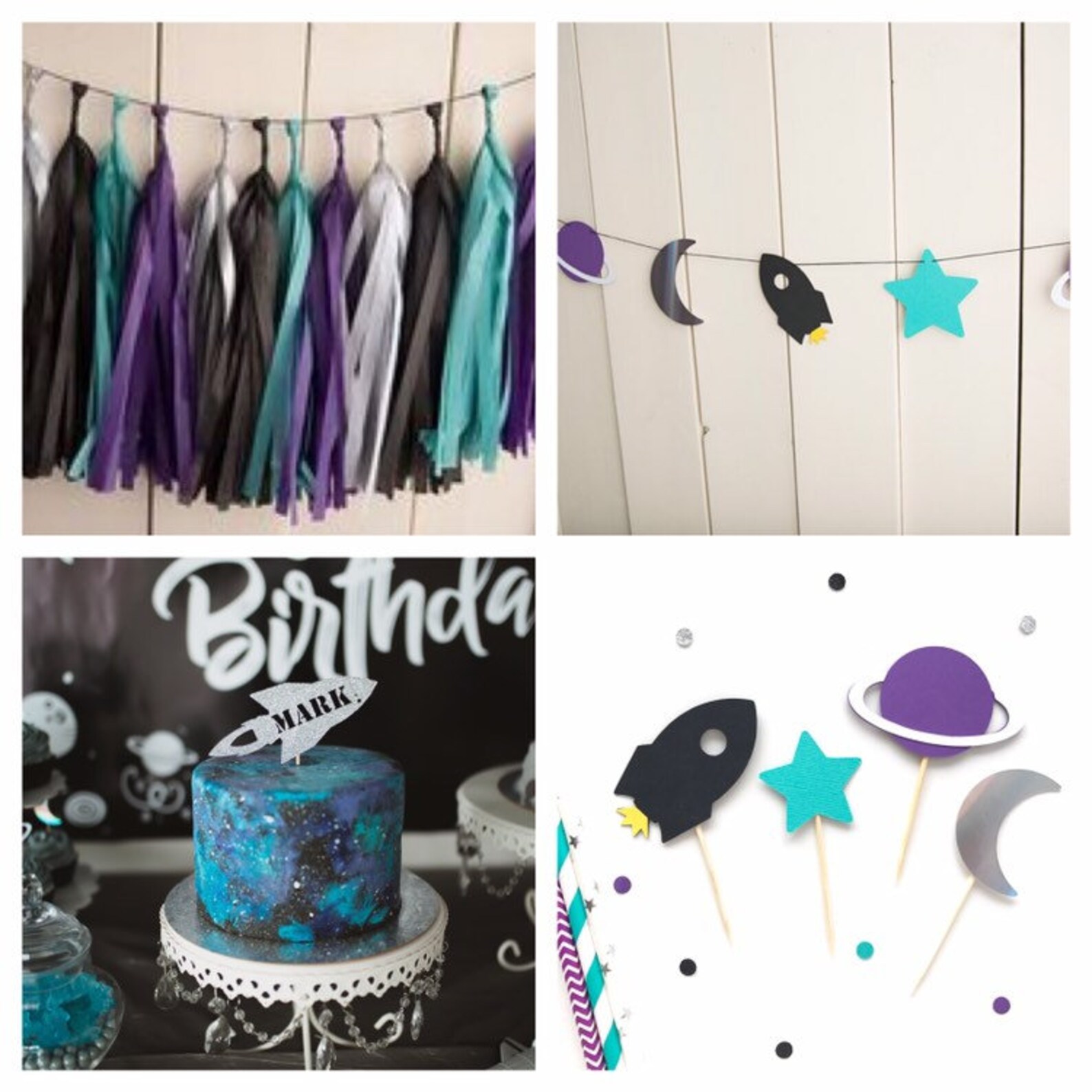 Space Themed Birthday Package Astronaut Birthday Party Decor | Etsy