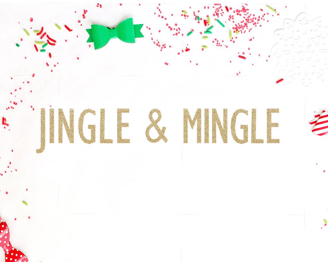 Jingle & Mingle Christmas Party Banner: Holiday Photo Booth Backdrop - Etsy