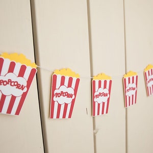 Popcorn Garland, Circus Carnival Theme Party Decor, First Birthday ...