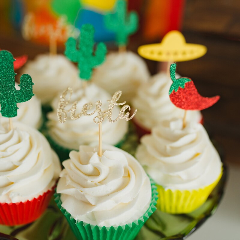 Fiesta Cupcake Toppers - Etsy