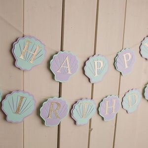Happy Birthday Banner, Mermaid Party Decor, Under the Sea, Under the ...