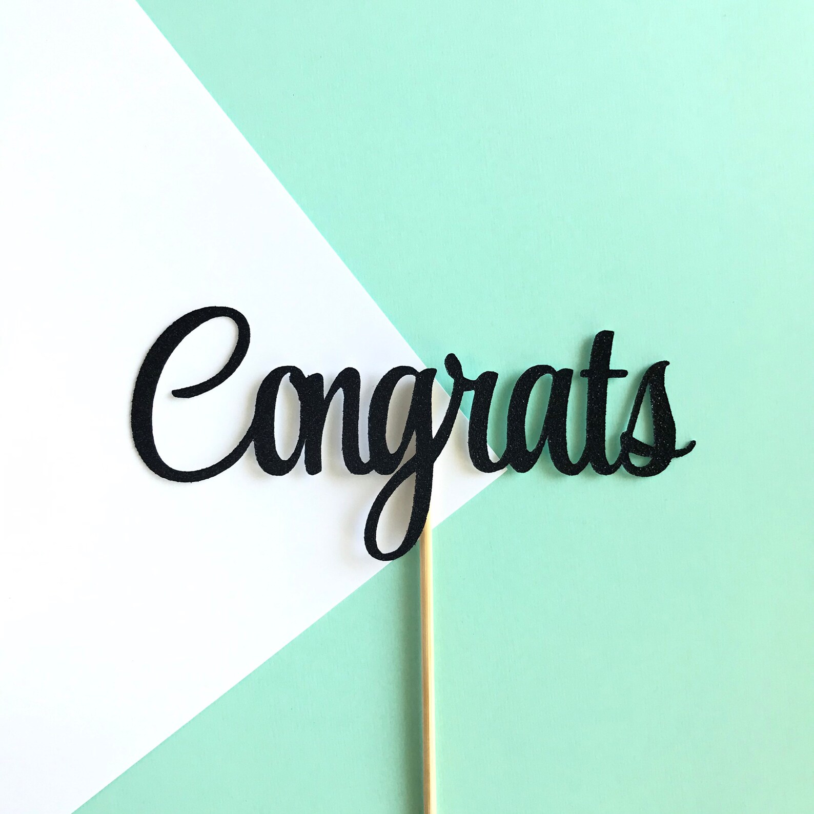 Congrats Glitter Cake Topper Congratulations Party Topper | Etsy