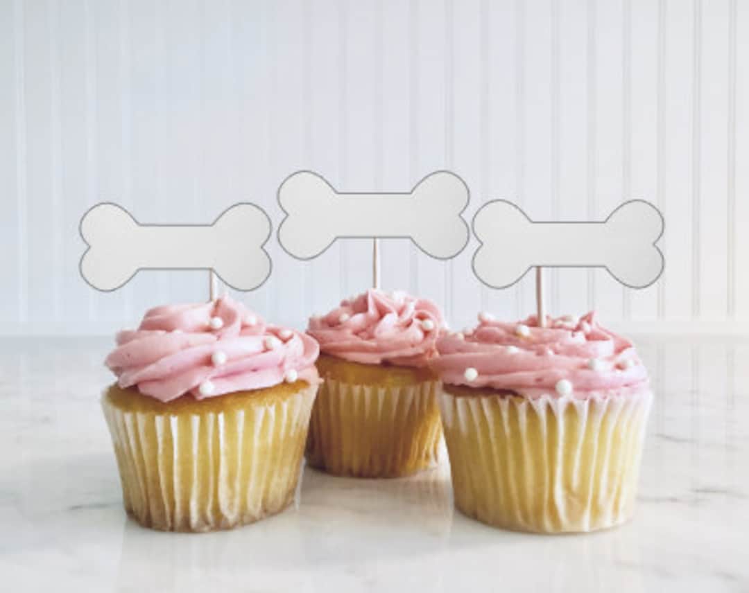 Dog Bone Cupcake Toppers, Puppy Adoption Party, Adopt A Puppy, Puppy ...