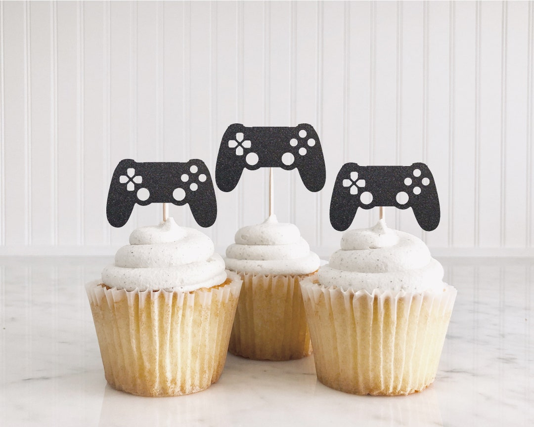 Video Game Controller Cupcake Toppers, Level up Birthday Party, Video ...