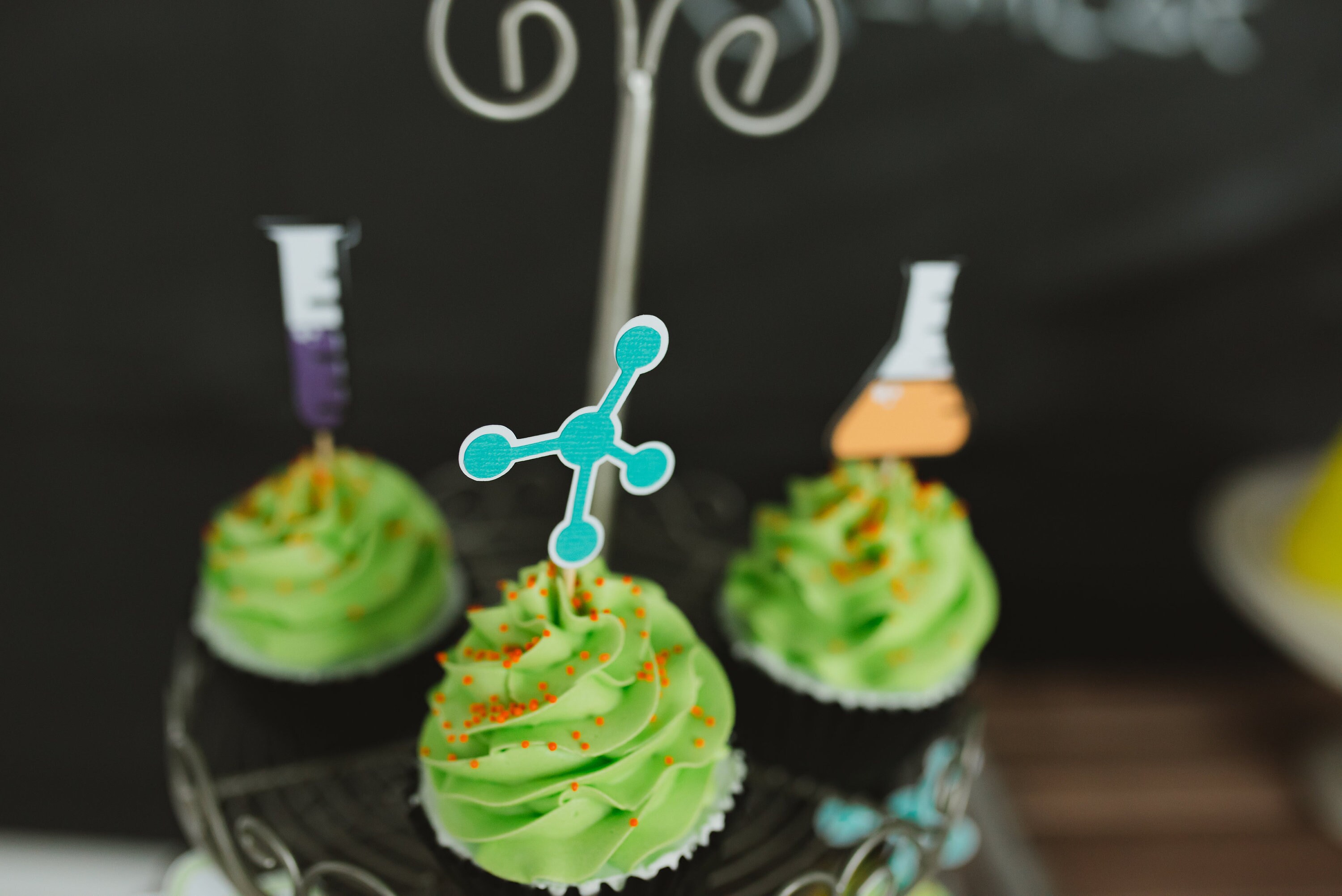 12ct Ciencia temática Cupcake Toppers Mad Scientist Party | Etsy