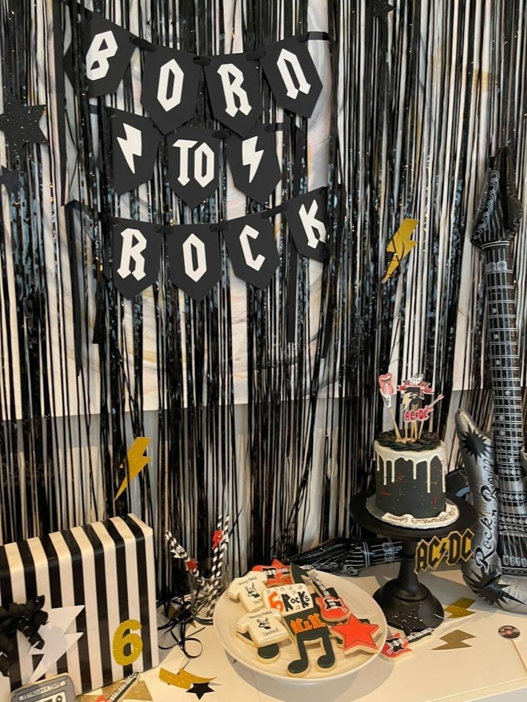Born to Rock Banner, One Rocks Banner, One Rocks Decor, Rockstar Decor ...