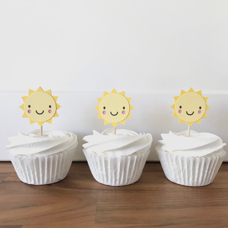 Sunshine Cupcake Topper - Etsy