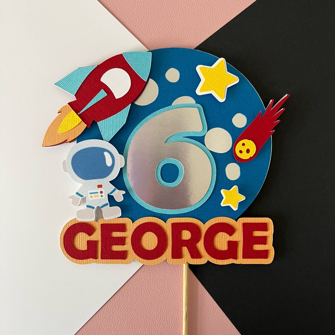 Space Cake Topper, Galaxy Cake Smash Cake Topper, Space Theme Birthday ...