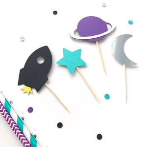 Space Cupcake Toppers Galaxy Party Decor Out of This World - Etsy Canada