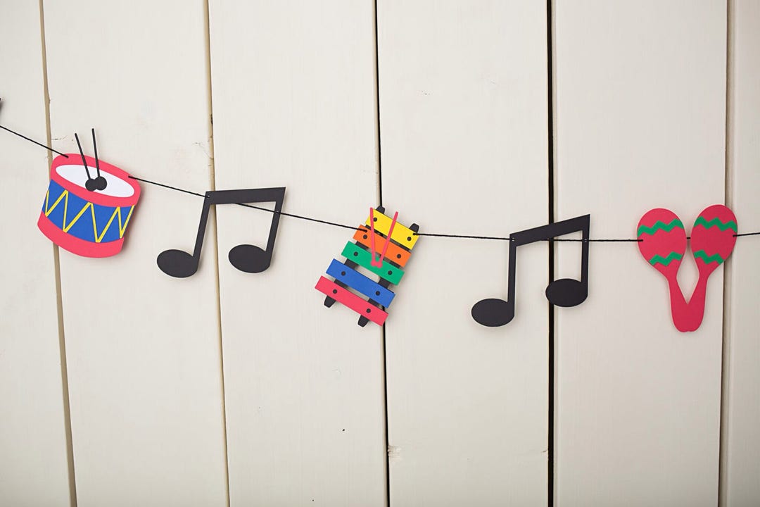 Musical Instrument Garland: Music Notes, Drums, Xylophone Bunting - Etsy