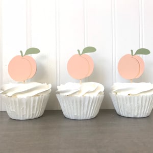 Peach Cupcake Toppers , Sweet as a Peach, One Sweet Peach, Sweet to Be ...