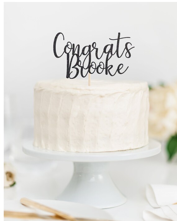 Custom Congrats Name Cake Topper Graduation Party | Etsy