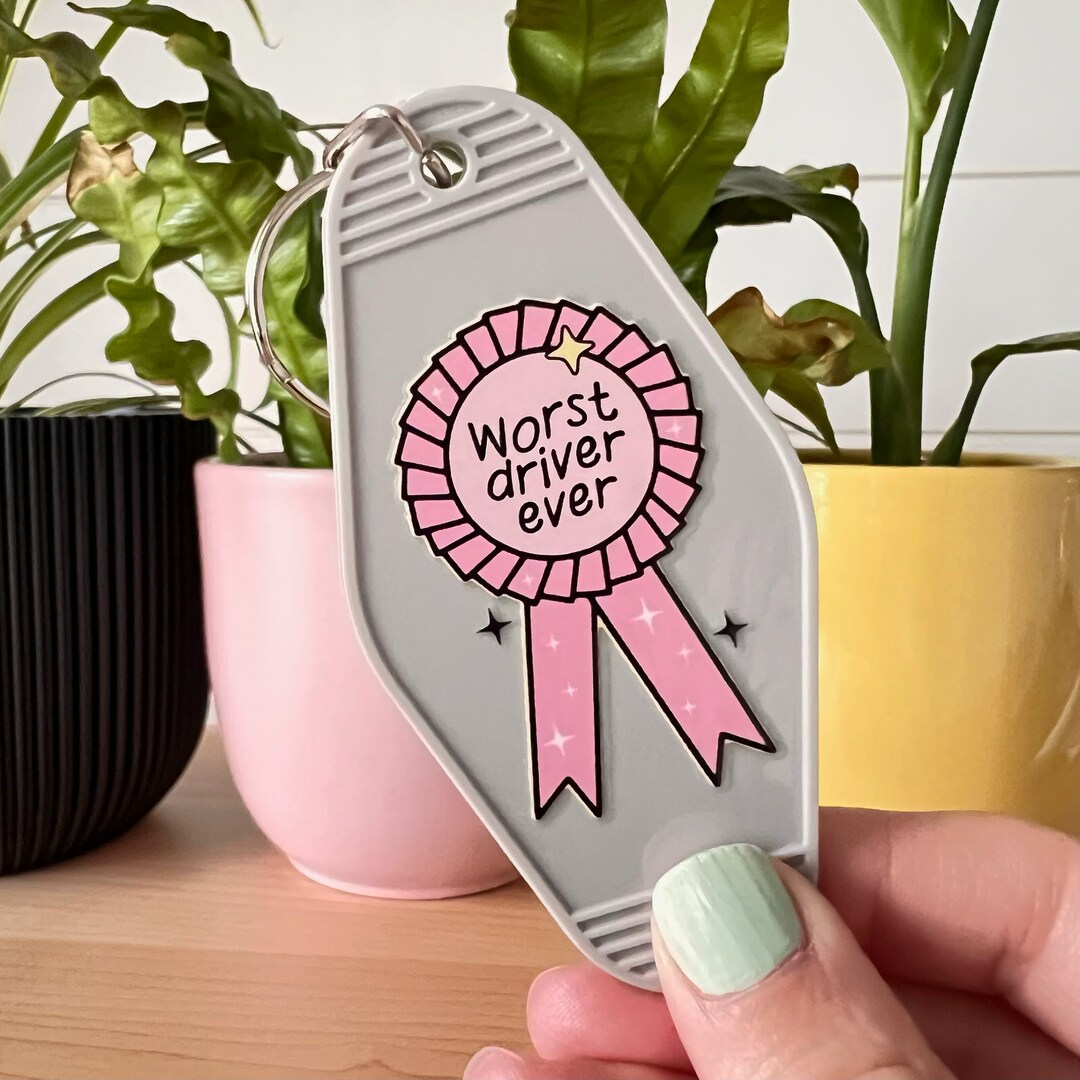 Worst Driver Ever Award Motel Keychain, Funny Retro Keychain, Car Key ...