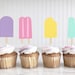 Popsicle Cupcake Toppers Ice Cream Social Party Decor Pool Party Decor ...