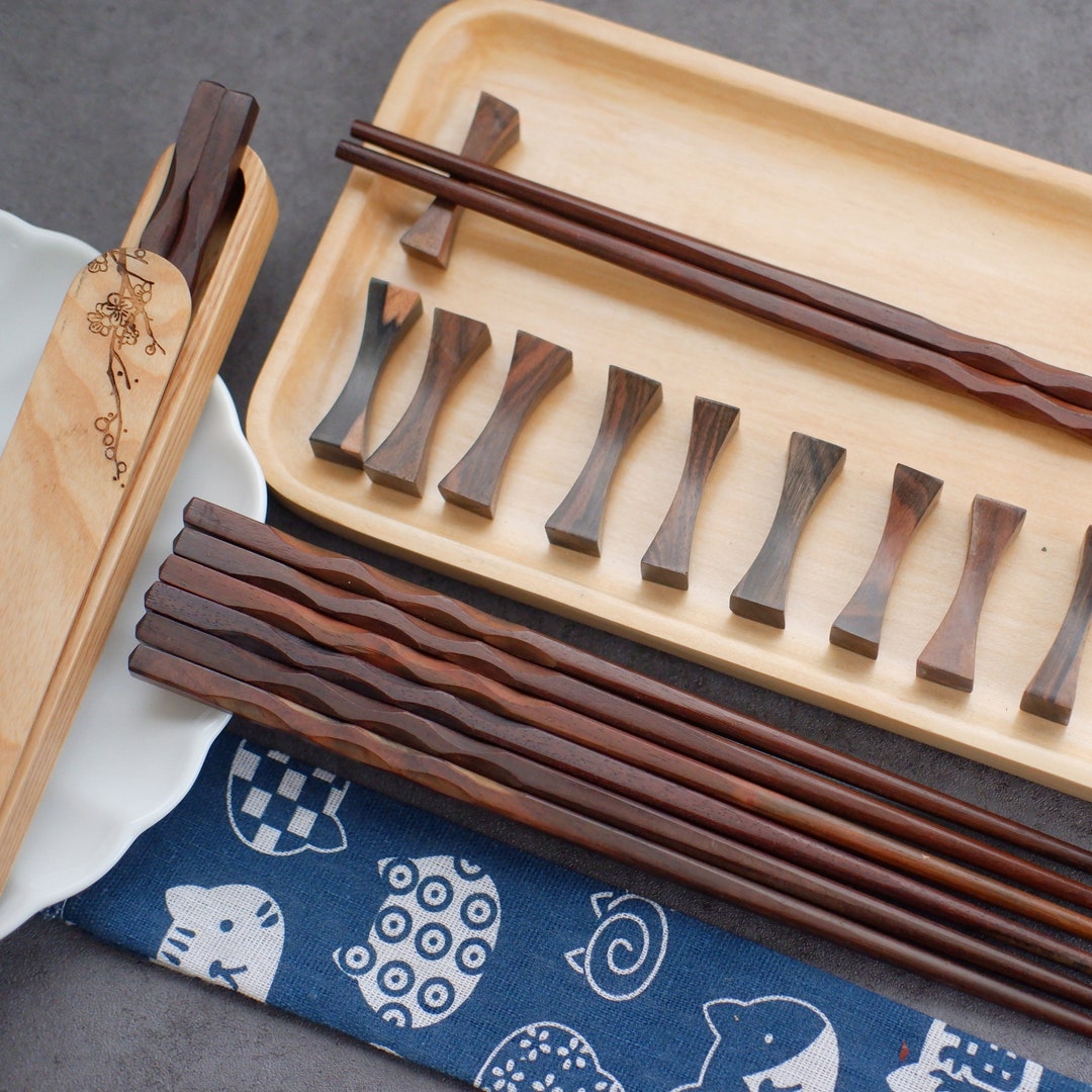 Personalized Engraved Chopsticks With Rest, Wave Designs, Carvia ...