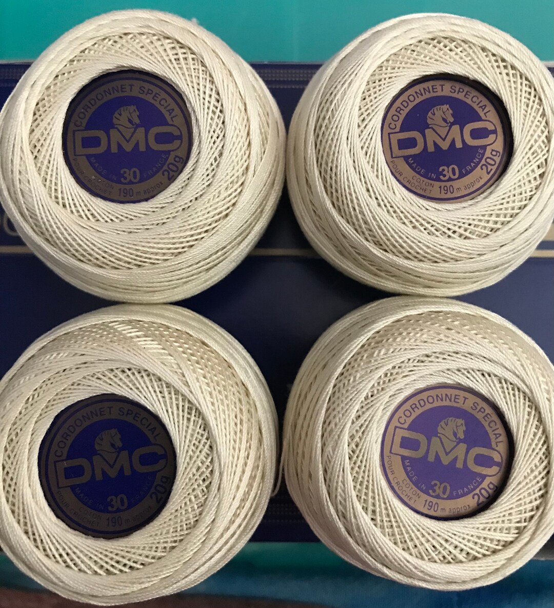 Four 4 Balls of Cordonnet Special DMC Crochet Cotton ECRU Size 30 - 20g ...